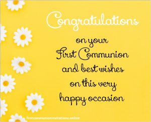 First Communion Wishes, Quotations and verses First Communion Invitations