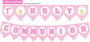 Free Printable First Communion Banners for girls First Communion ...